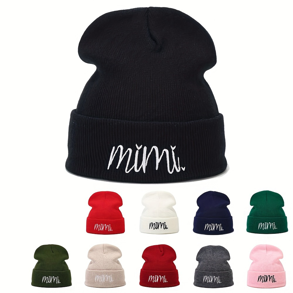 1pc lightweight candy color letter knit hat fashion beanie winter warm ...