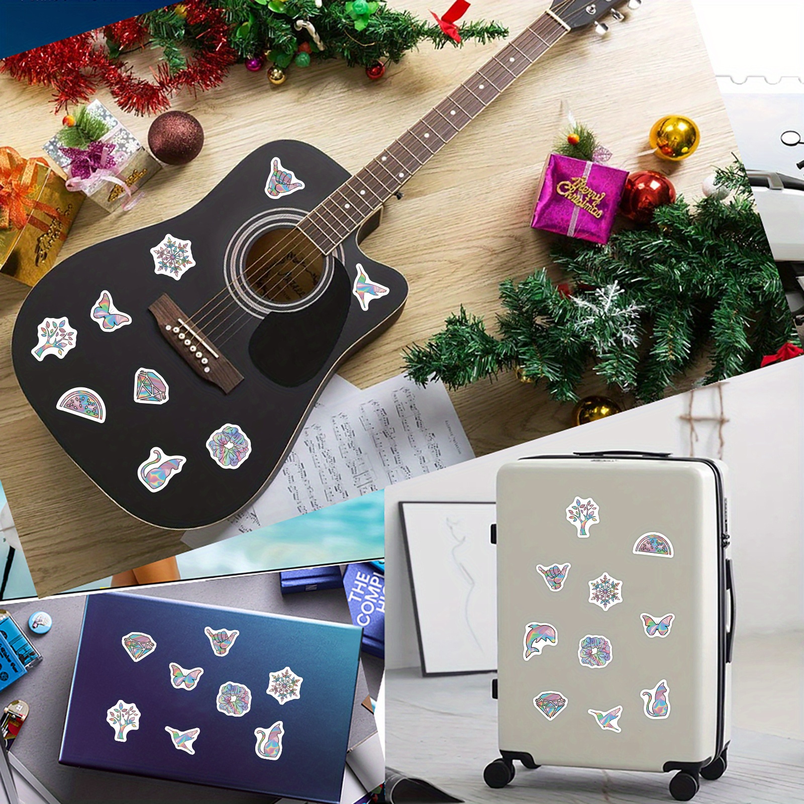 Holographic Laser Style Cute Stickers Roll Laptops Books - Temu Australia