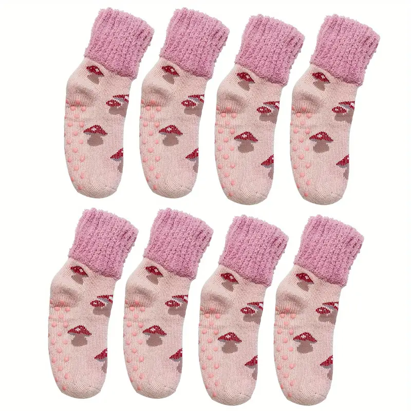 Womens Winter Non Slip Soft Cozy Fleece Lining Socks Thick Warm Knitted