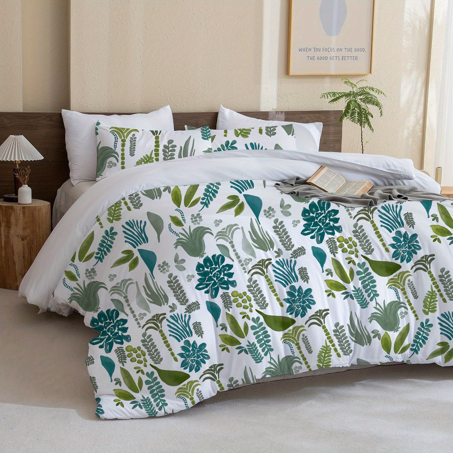 Plant Duvet Cover Plant Leaves Pattern Printed - Temu Netherlands