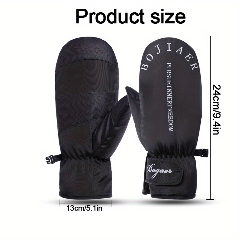 Letter Pattern Winter Warm Gloves Waterproof Windproof Cute - Temu ...