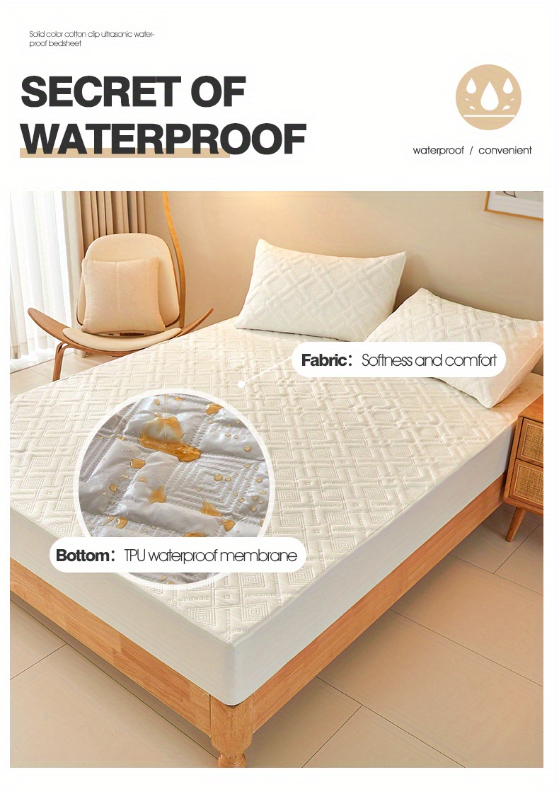 Waterproof Layered Fitted Sheet Set, Anti-mite, Antibacterial ...