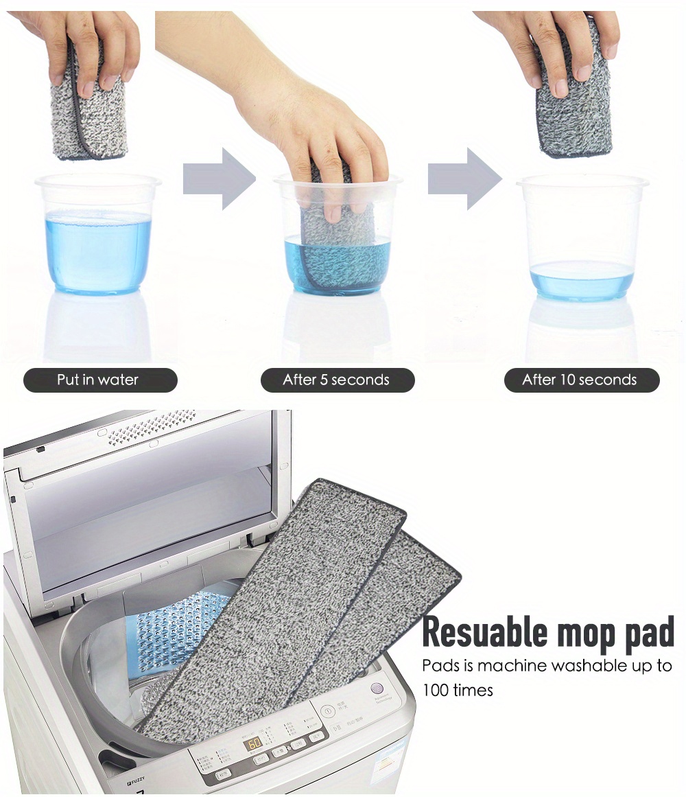 1 Set Household Cleaning Mop Bucket Set 3 Microfiber Pad - Temu Australia