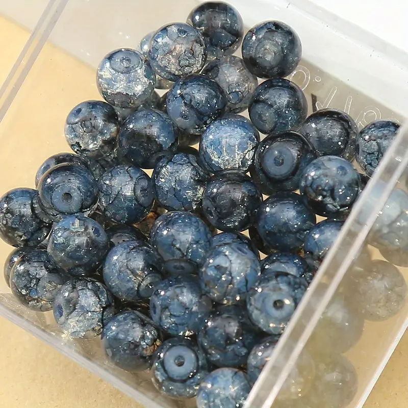 30개 10mm 유광 유리 단백석 비즈 보석 제작 Diy 팔찌 목걸이 폰 체인 모방 비취 페인트 장식 비즈 Temu