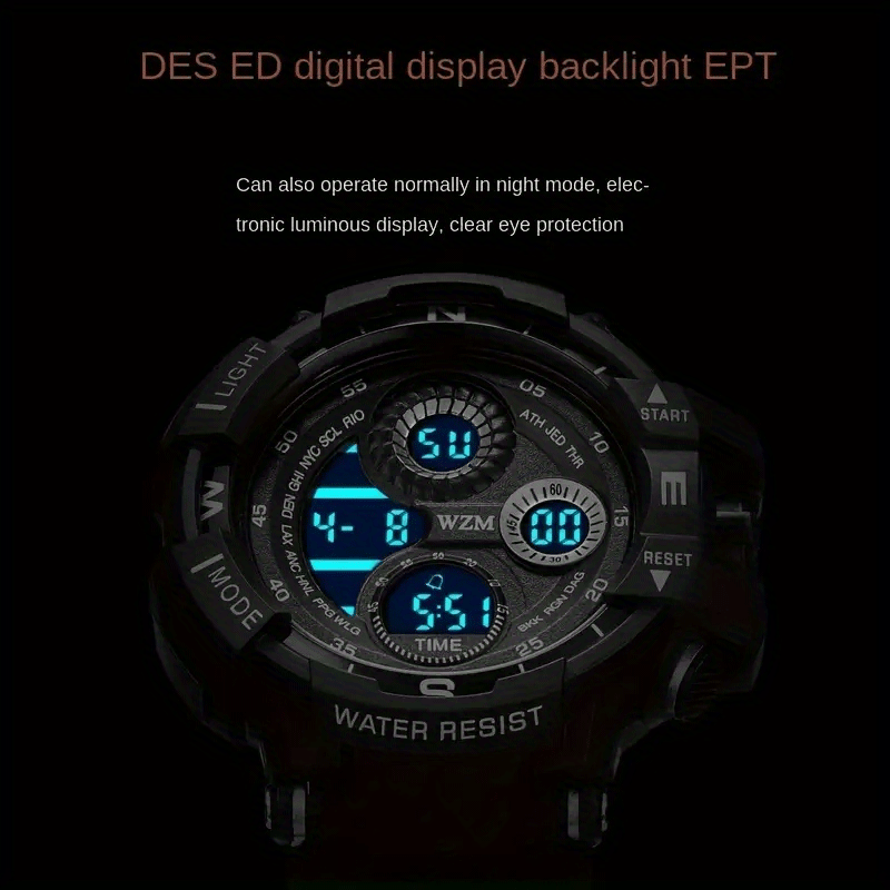 Electronic Watch For Boy Sports Waterproof Luminous Alarm - Temu Australia