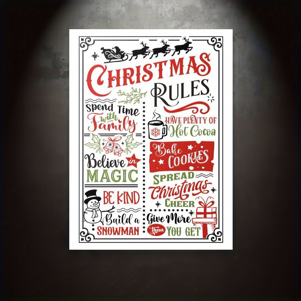 canvas poster christmas rules christmas decor christmas - Temu Canada