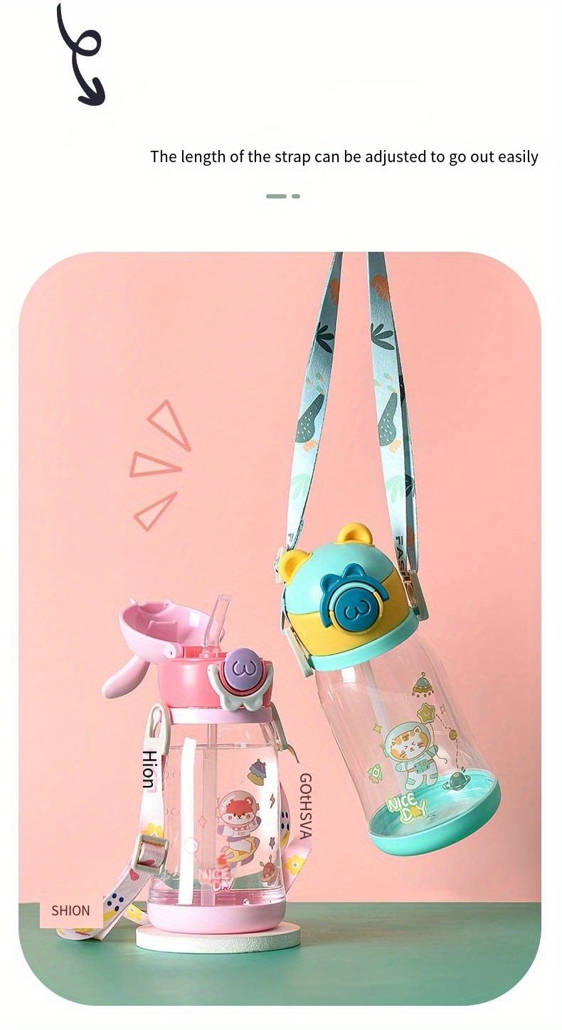 Cute Astronaut Pattern Cartoon Sippy Cup Large Capacity Cute - Temu