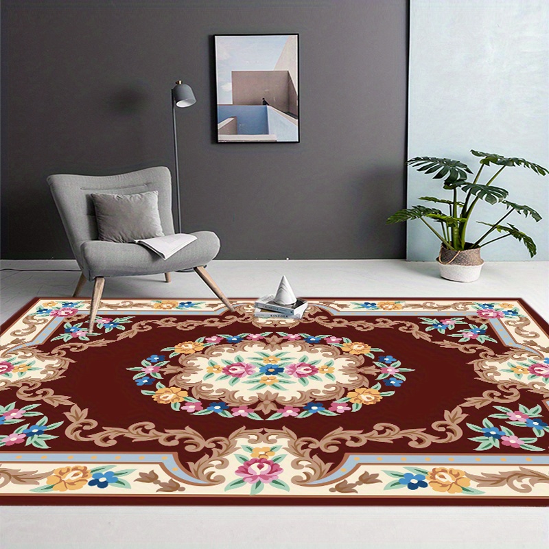 Bohemian Style Area Rug Cartoon Flower Motif Carpet Non slip - Temu ...