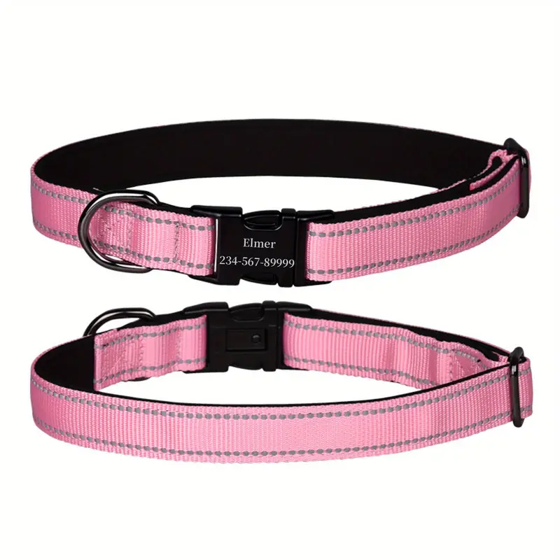 Collar Perro Personalizado Reflectante Collar Mascota - Temu Mexico Collar Perro Personalizado Reflectante Collar Mascota - Temu Mexico