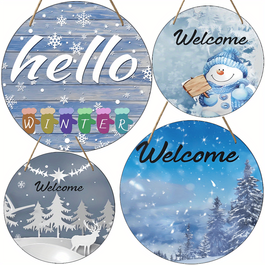 Welcome Winter Welcome Signs Christmas Tree Decorations - Temu United ...