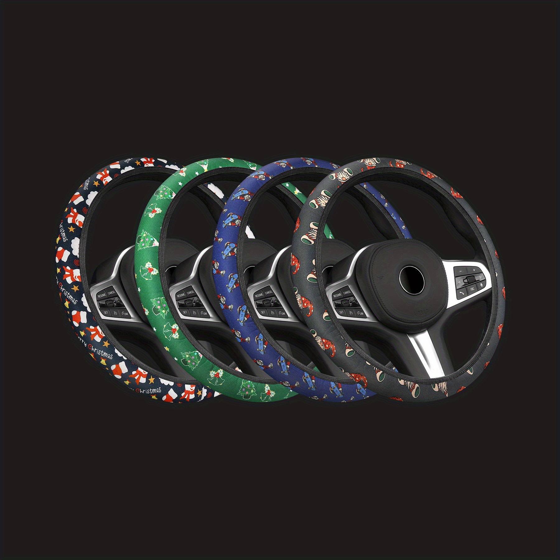 Christmas Colorful Printing Non slip Elastic Auto Parts - Temu