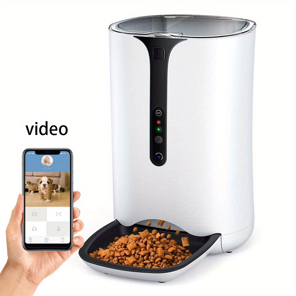 Large Capacity Smart Camera Pet Feeder Automatic Dog Food - Temu Australia