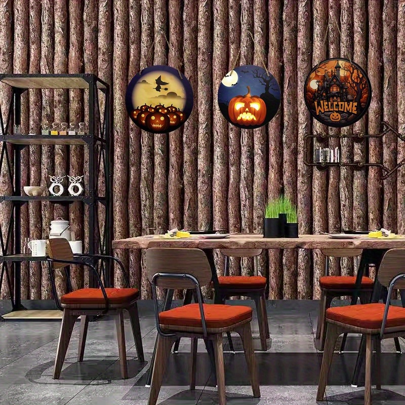 Halloween Castle Wood Panel Painting Pendant Interior Decoration Room ...