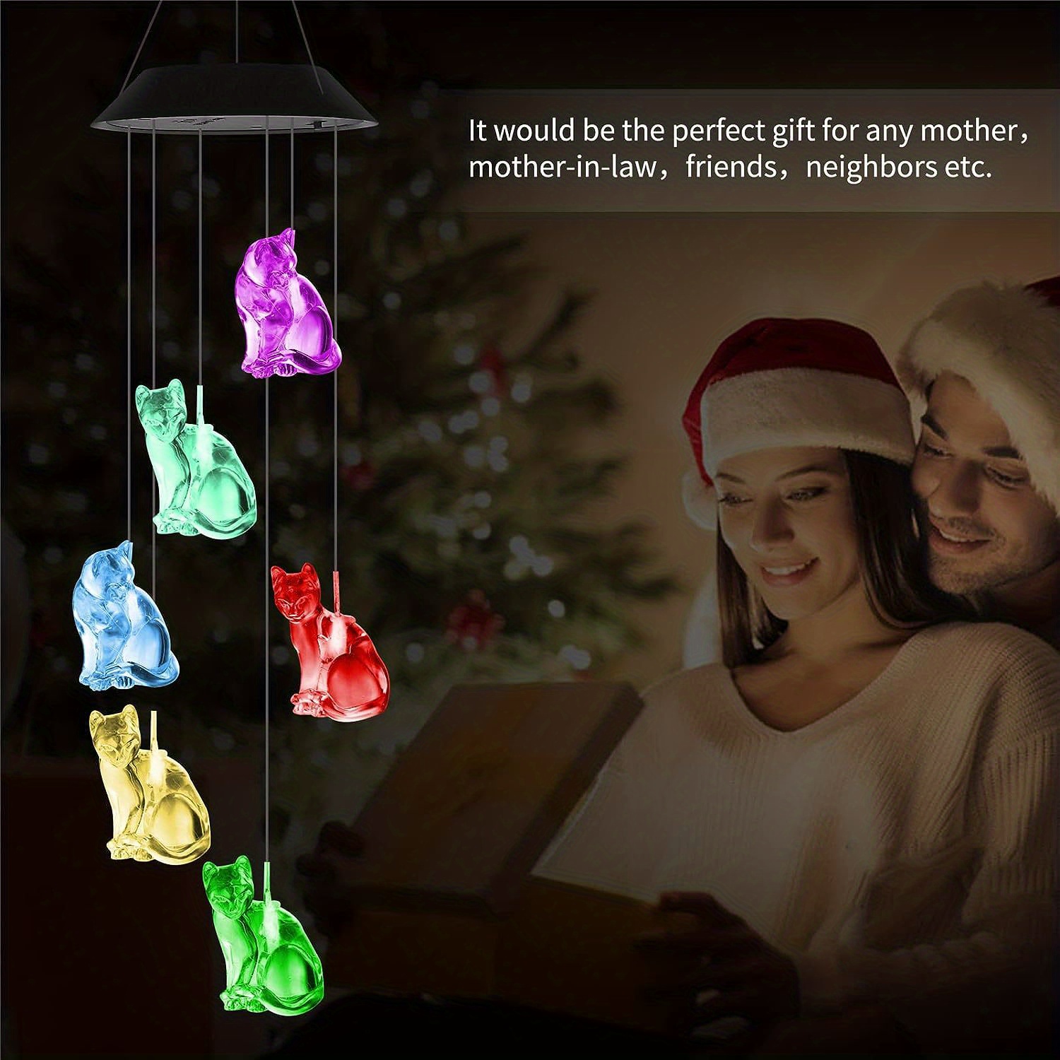 Cat Wind Chimes Cat Solar Wind Chimes Changing - Temu Canada