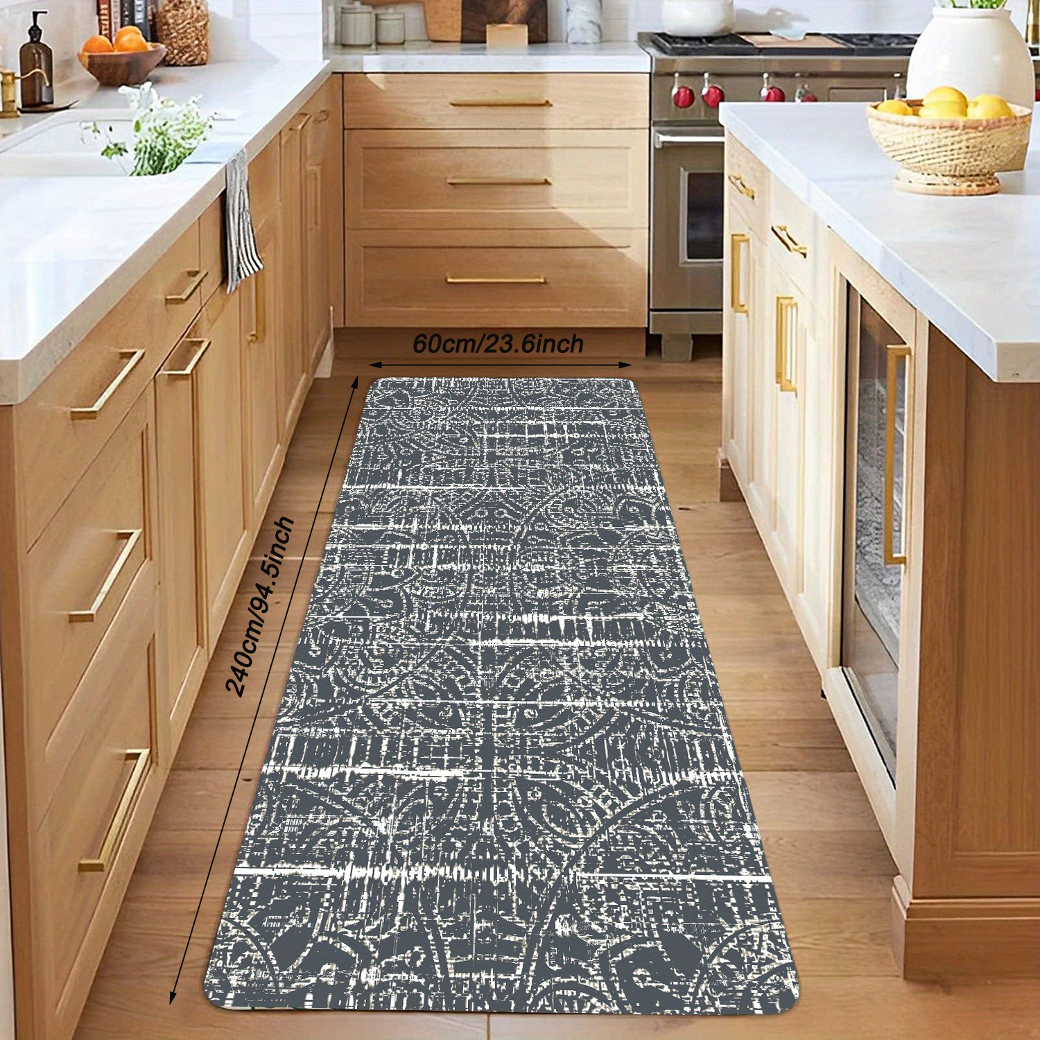 Boho Vintage Hallway Runner Rug Grey Polyester Laundry Room - Temu ...
