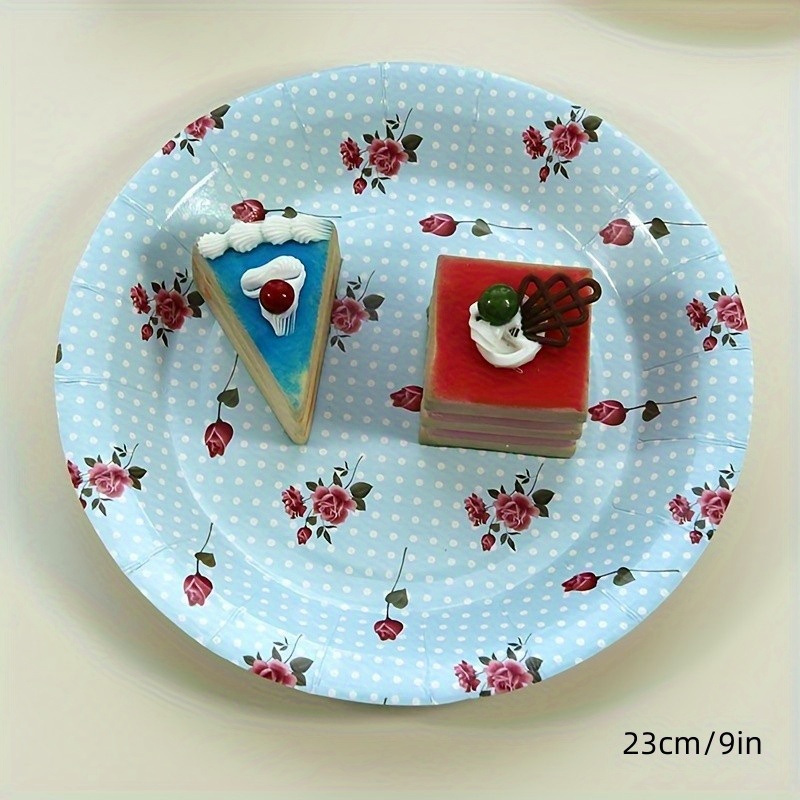 vintage flowers tableware party plates afternoon tea party - Temu