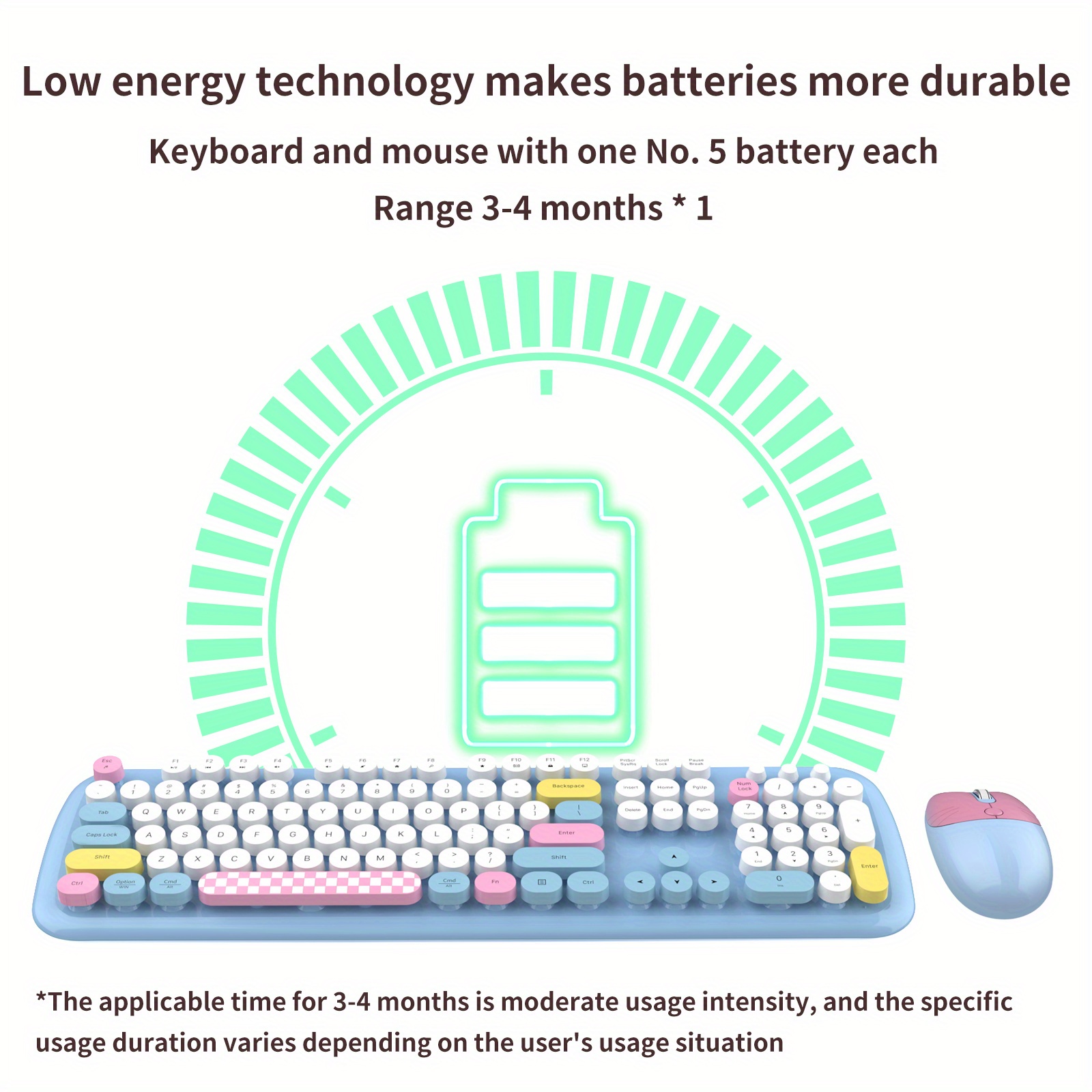 Zero 104 Key Wireless Keyboard Full Size Keyboard Mouse - Temu Australia