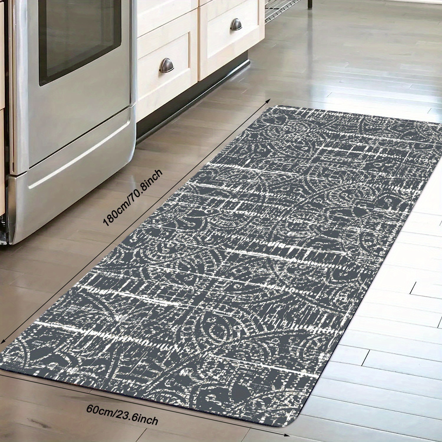 Boho Vintage Hallway Runner Rug Grey Polyester Laundry Room - Temu ...
