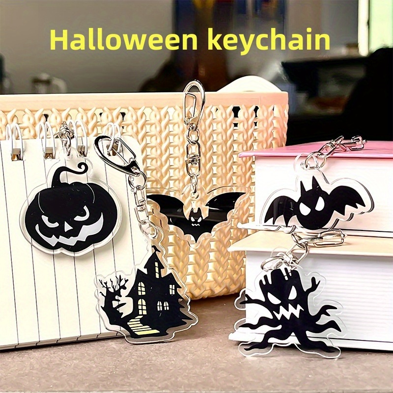 cartoon halloween series pumpkin acrylic keychain bat wing - Temu Canada