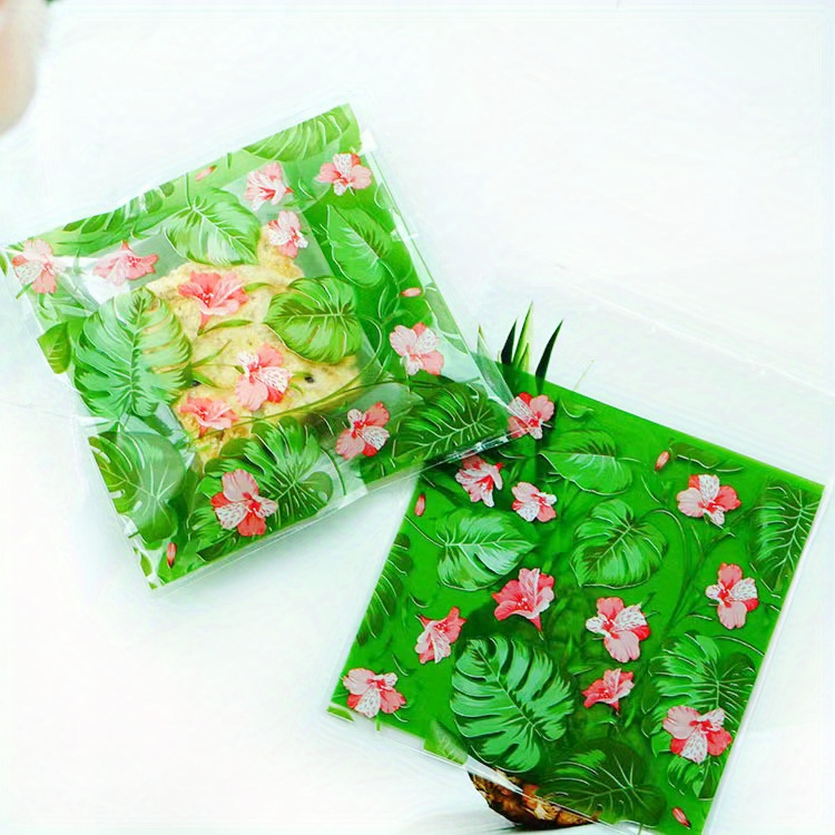 Hawaiian Leaves Flowers Self Bag Cookie - Temu Australia