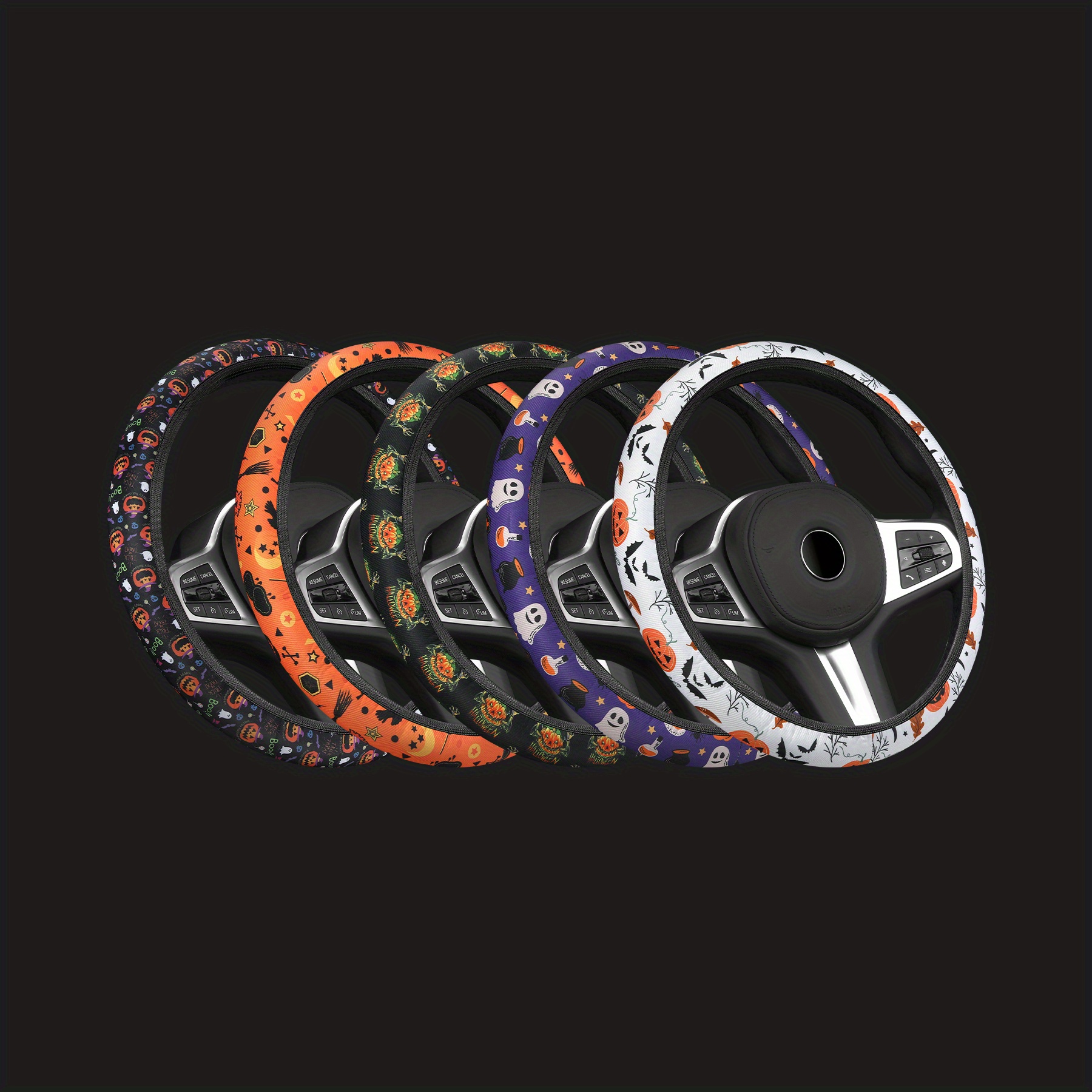 halloween steering wheel cover non slip elastic auto parts - Temu Canada