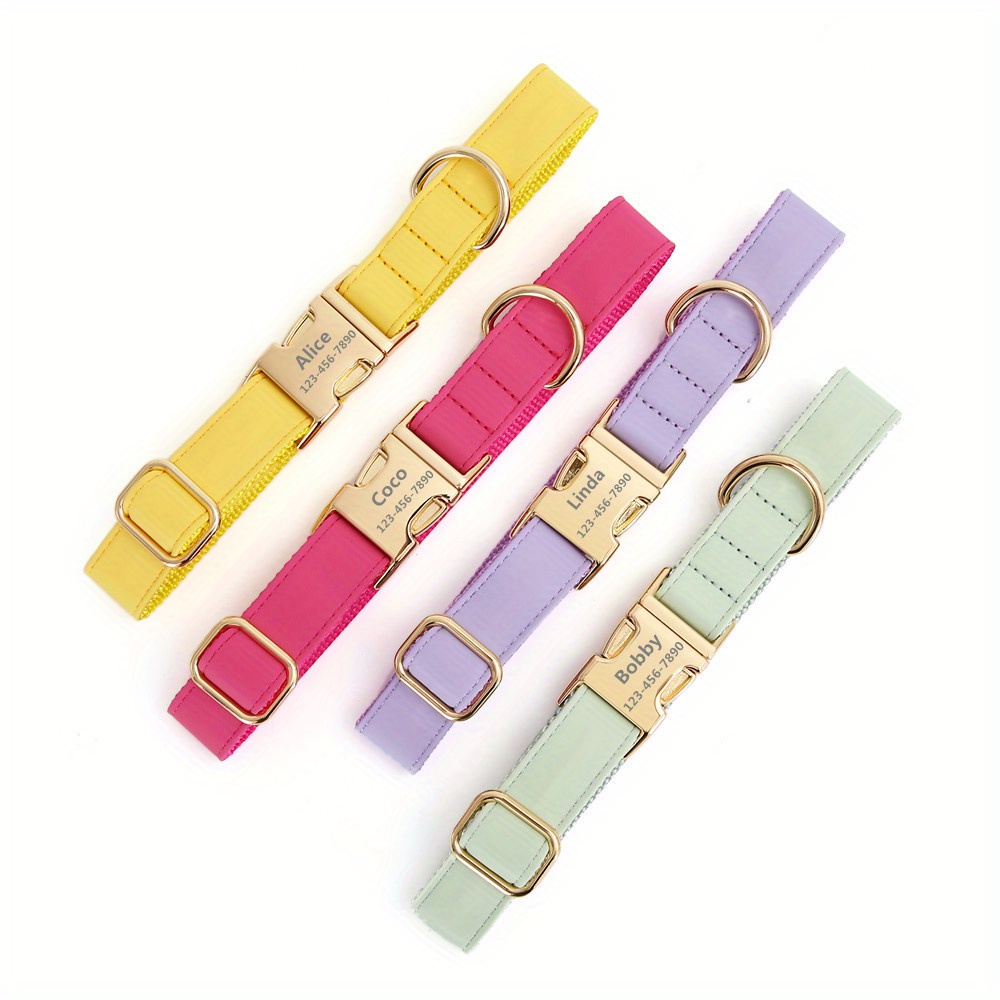 custom double layer leather dog collar bright golden metal - Temu ...