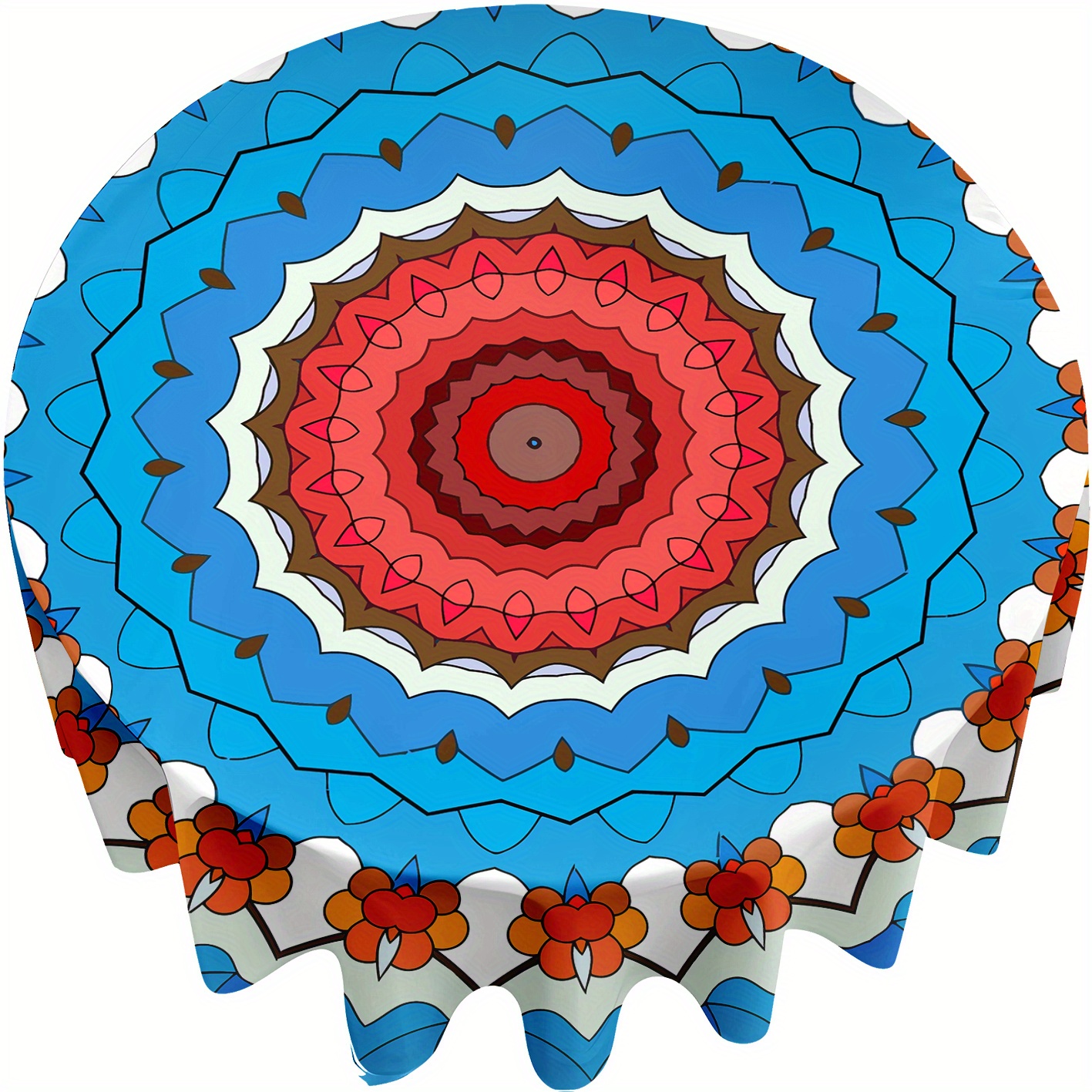 mandala round tablecloth colorful circular patio dining - Temu Canada