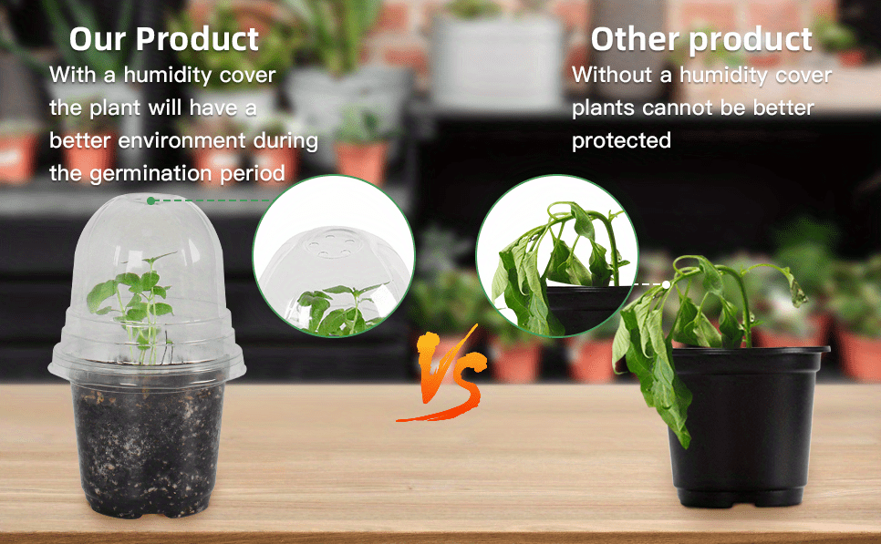 30 Sets Plant Nursery Pots With Humidity Domes 4 Inch Clear Nursery ...