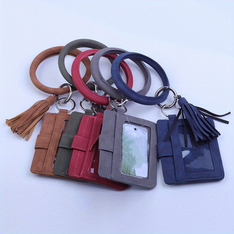 Retro Bracelet Wristlet Keychain Wallet Credit Card Holder - Temu ...