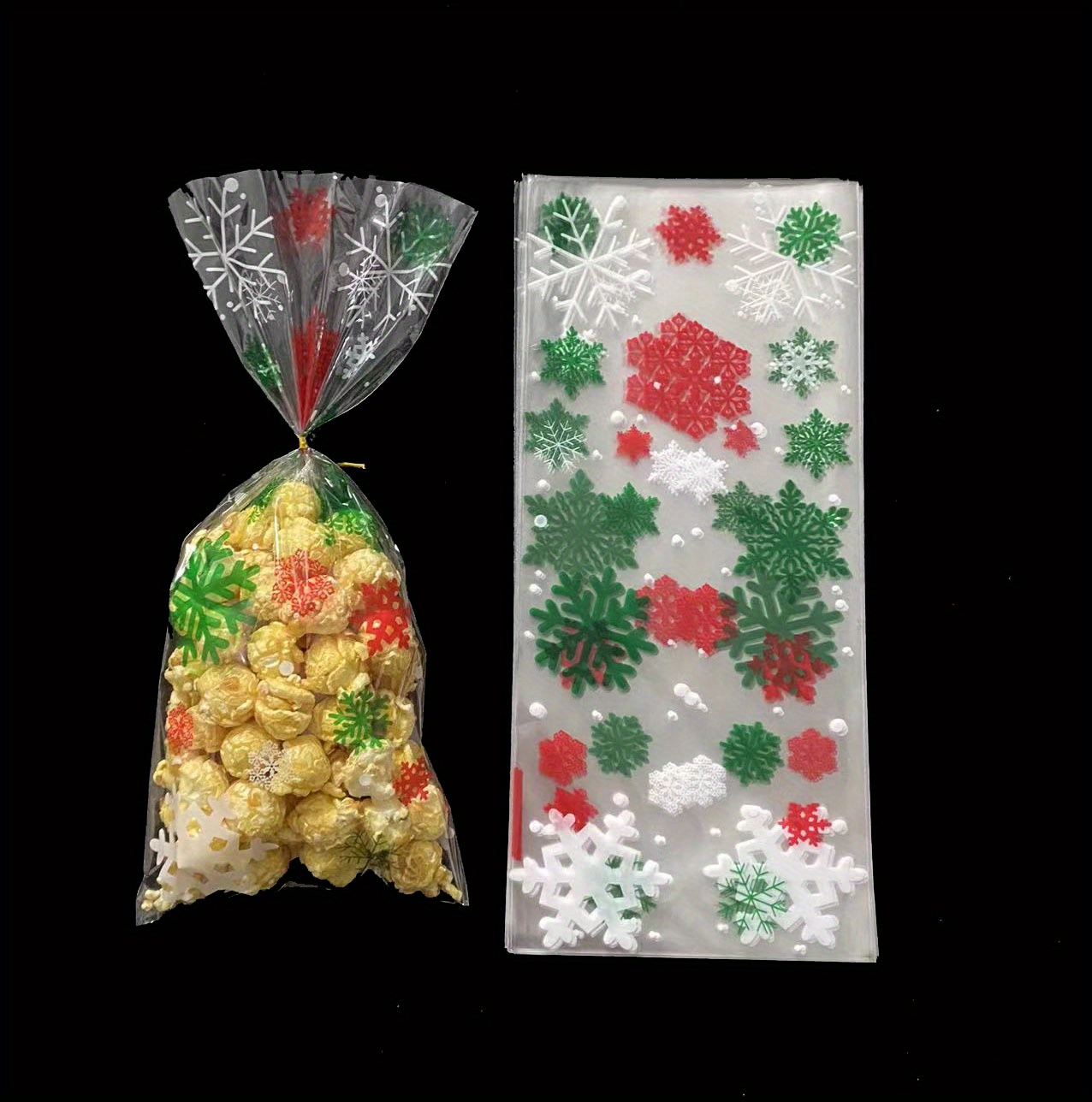 White Snowflake Pattern Cellophane Candy Bag 100 - Temu Norway