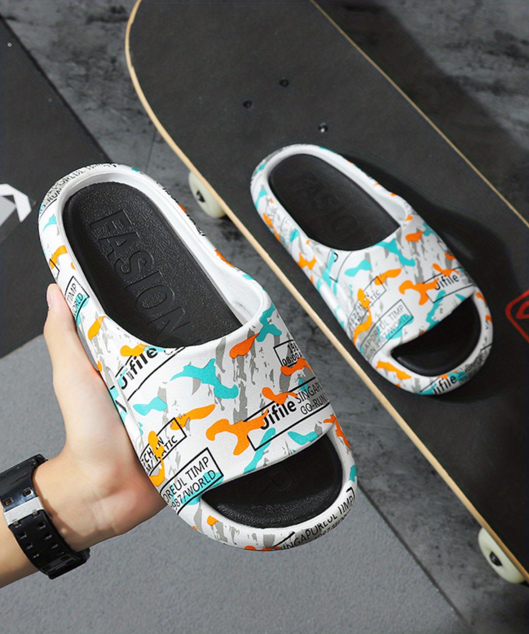 Mens Kawaii Bear Comfortable Quick Drying Non Slip Slides For Indoor ...