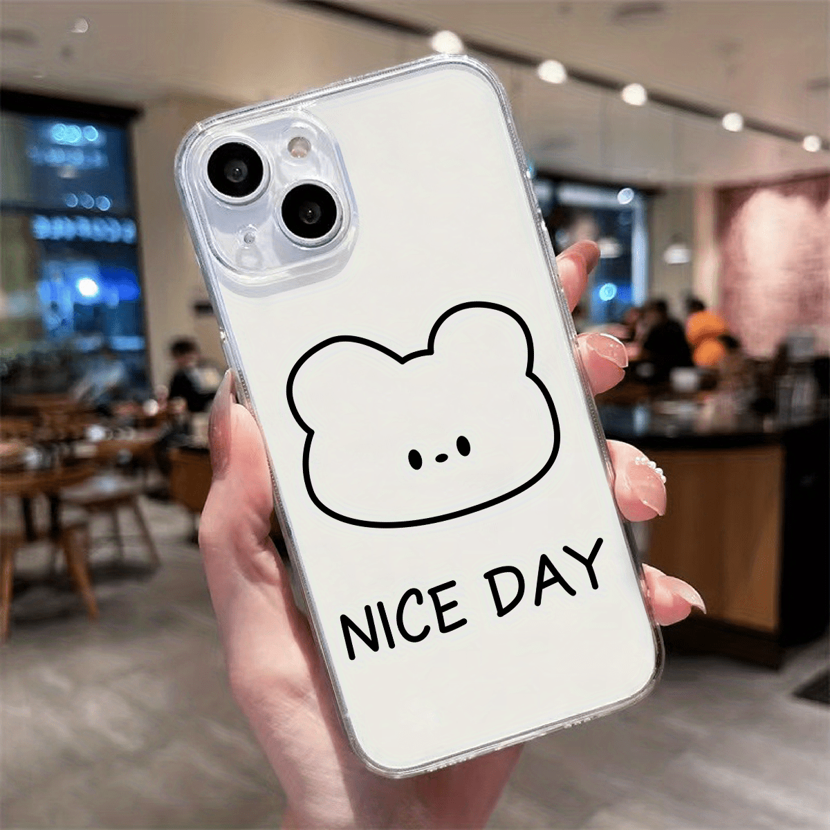 Transparent Cube Cell Phone Case Hand-painted Cute Pig's Head Print ...