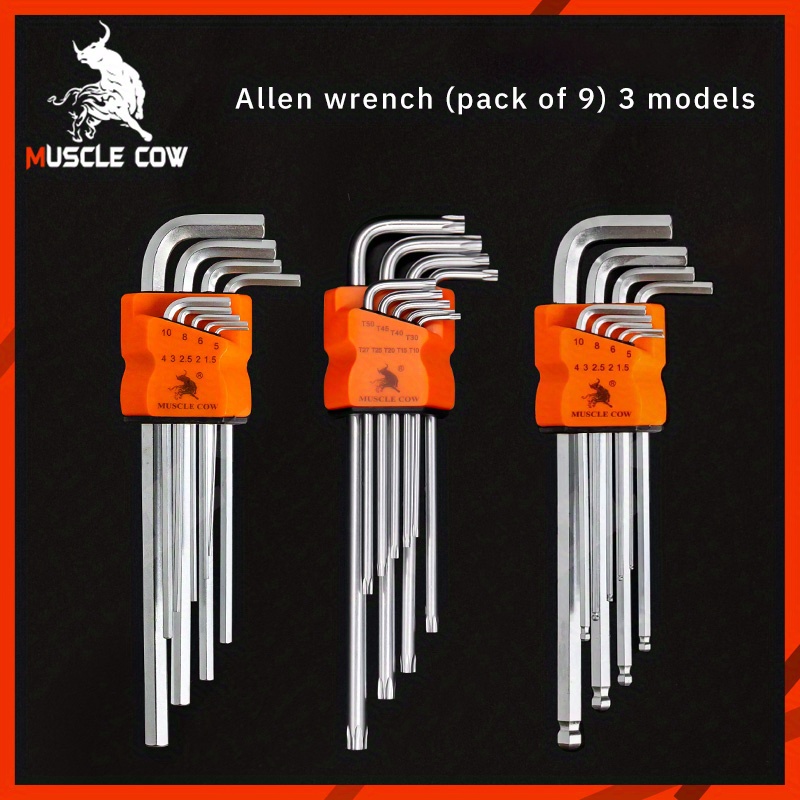 Hard Metal Allen Wrench Set Hex Key Set Ball End Long Arm Temu