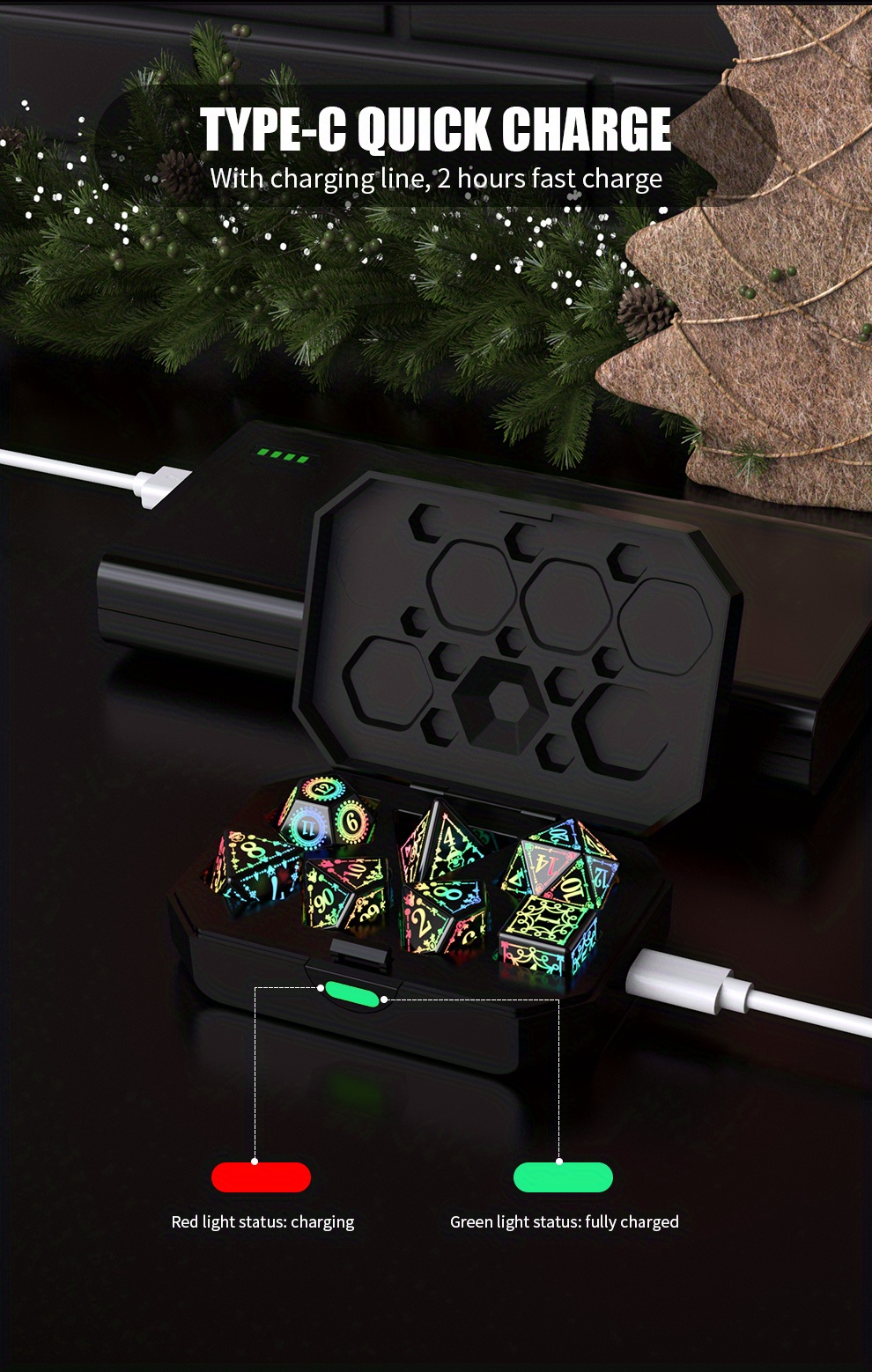 Rechargeable Luminous Led Color Flashy Dices christmas Gift - Temu