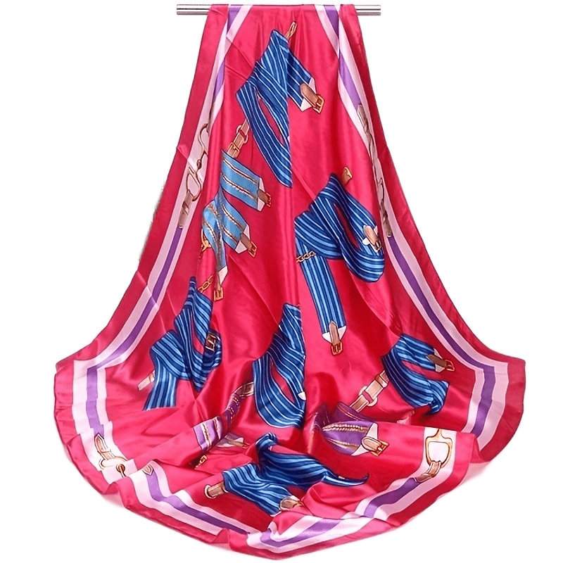 1pc simulated silk square scarf print satin shawl casual bandana for ...
