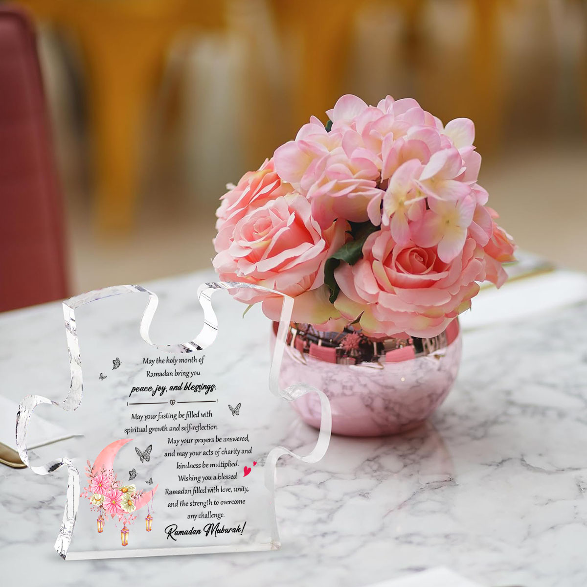 Elegant Acrylic Ramadan Eid Mubarak Table Centerpiece - Temu