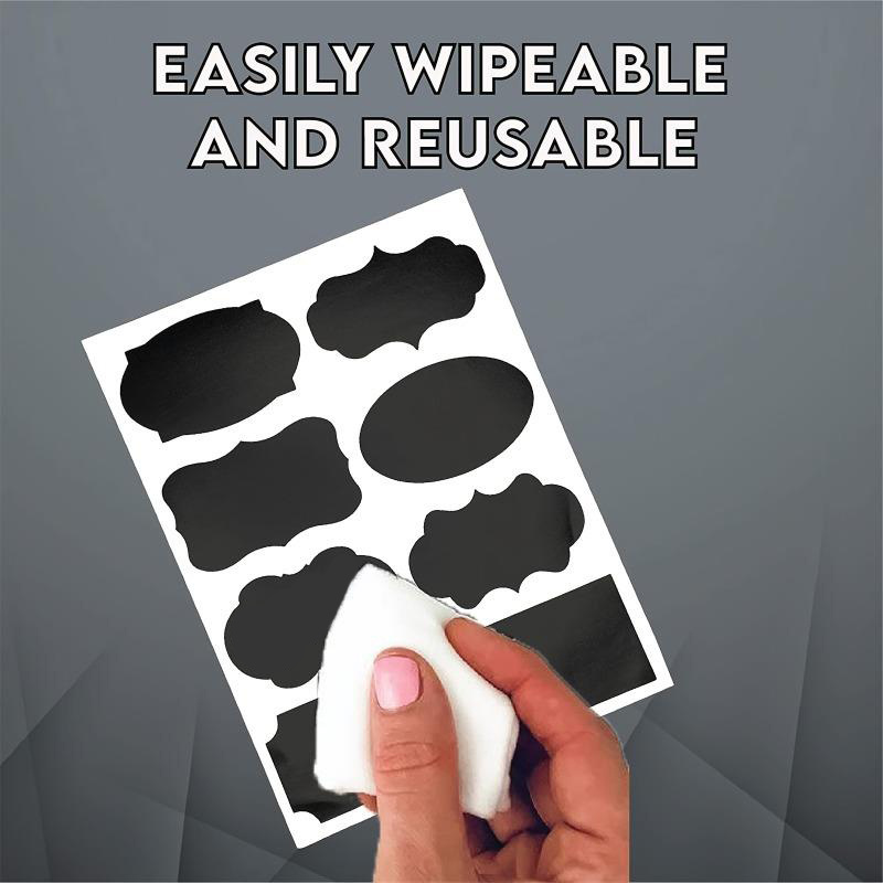 Reusable Chalkboard Label Stickers 9 Assorted Shapes In - Temu