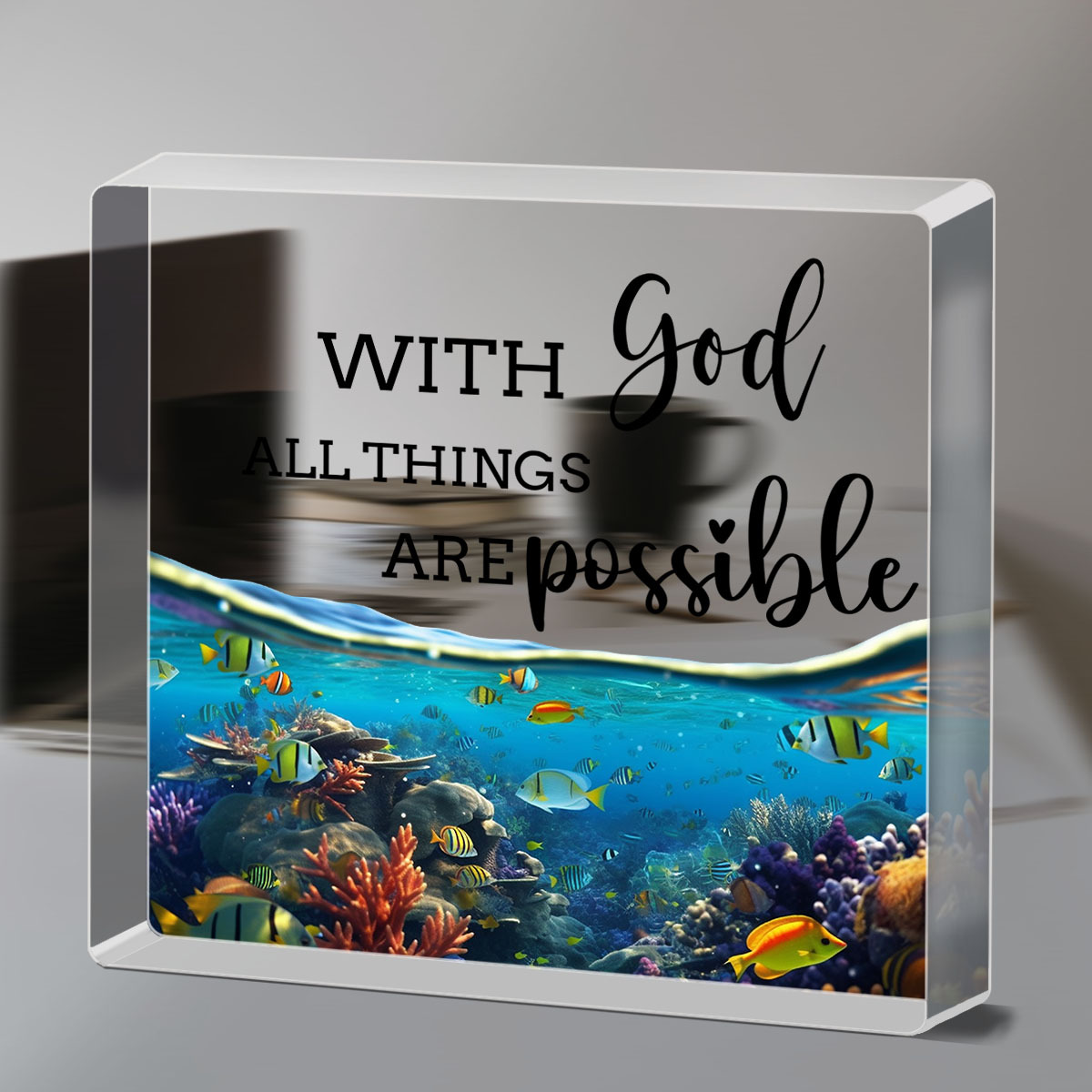 Sea Turtles Acrylic Desk Decor Inspirational ' God Things - Temu Australia