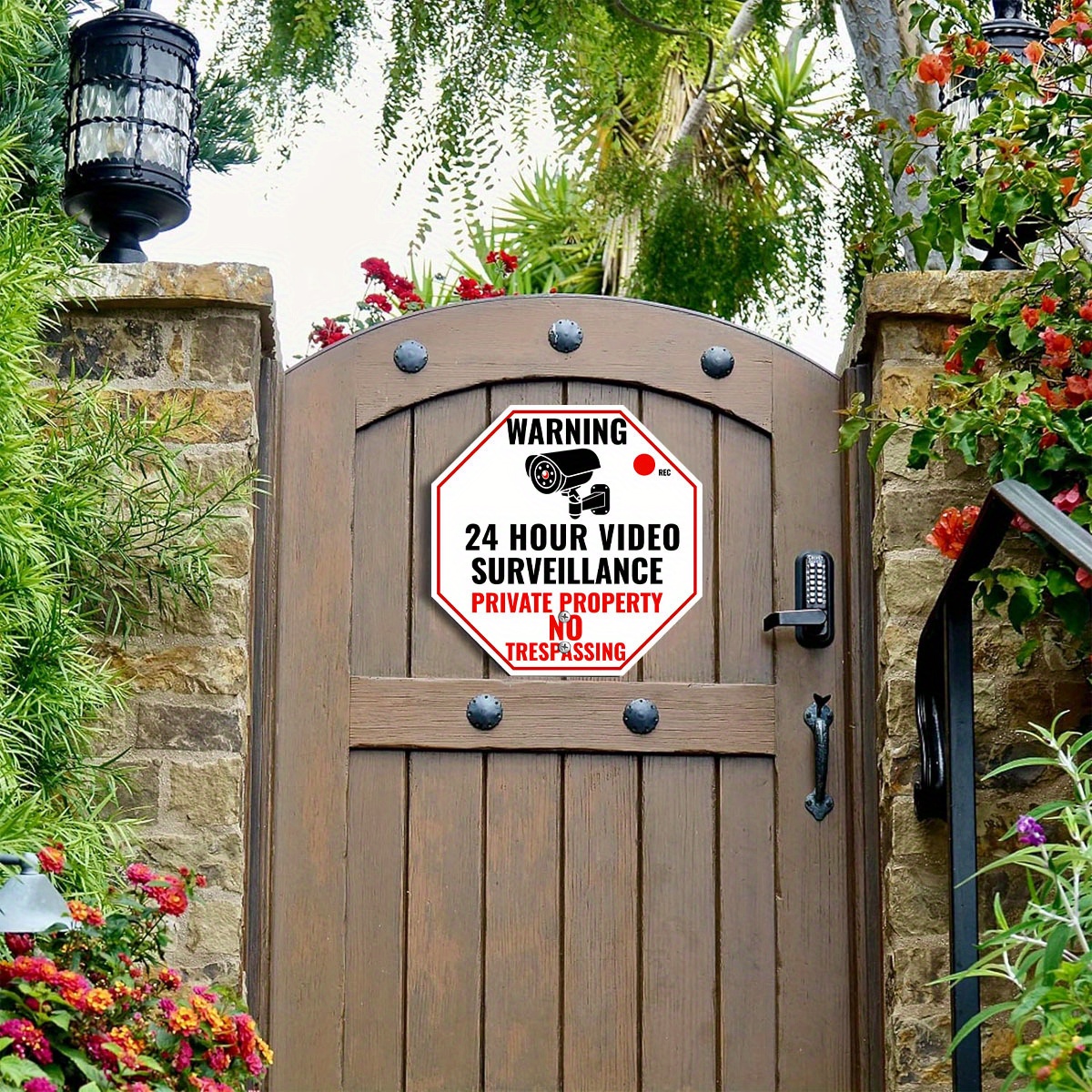 Wooden Security Yard Sign Stake 24 hour Video - Temu