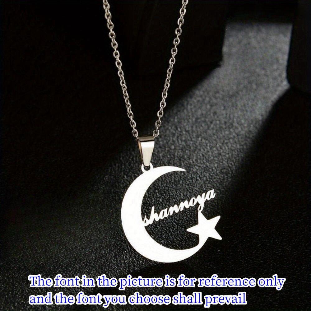 Customized Name Crescent Star Necklace Personalized Jewelry - Temu Canada