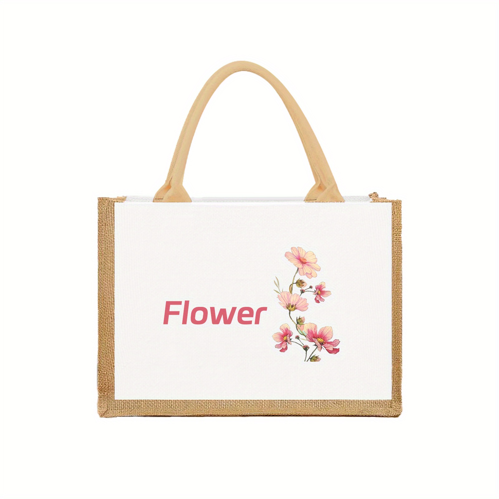 Men's Customized Floral Canvas Tote Bag Capable Name - Temu