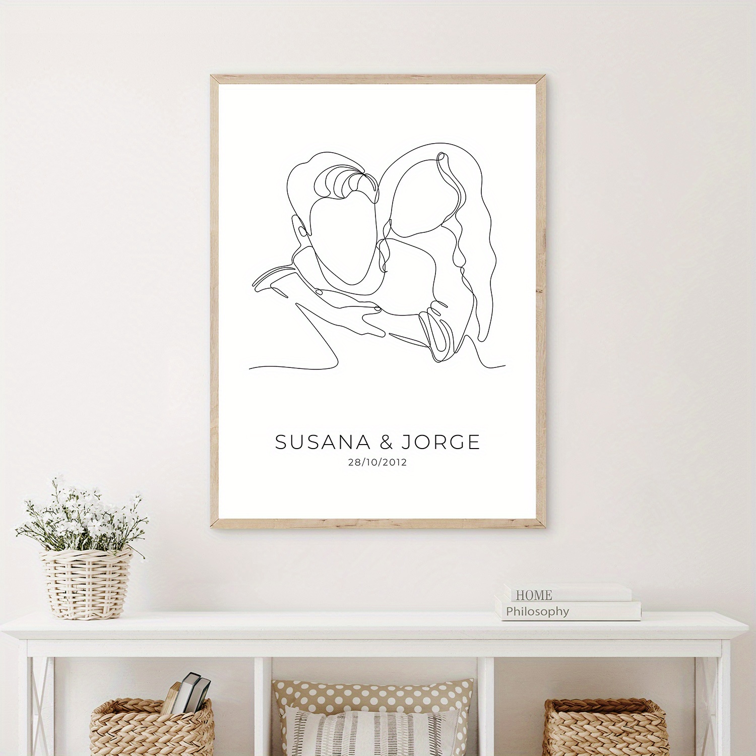 Unframed Personalized Lover Names Date Canvas Poster Wall - Temu Canada