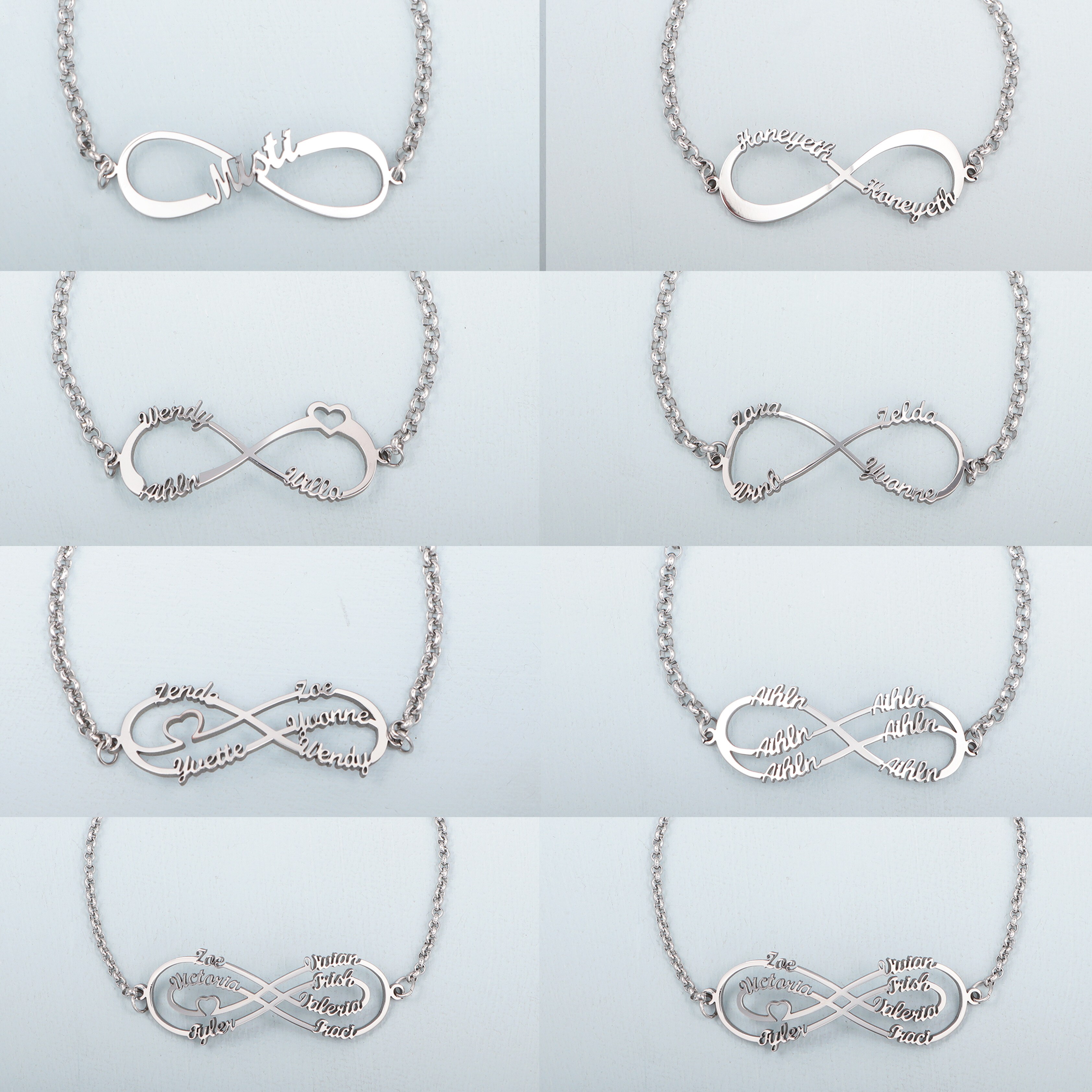 Infinity Symbol Customized English Letter Name Thin Chain - Temu United ...