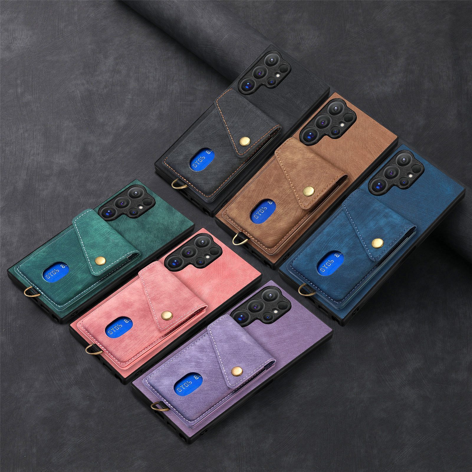 Vintage Faux Leather Phone Cases Wallet For Galaxy S24 24 Plus Ultra ...