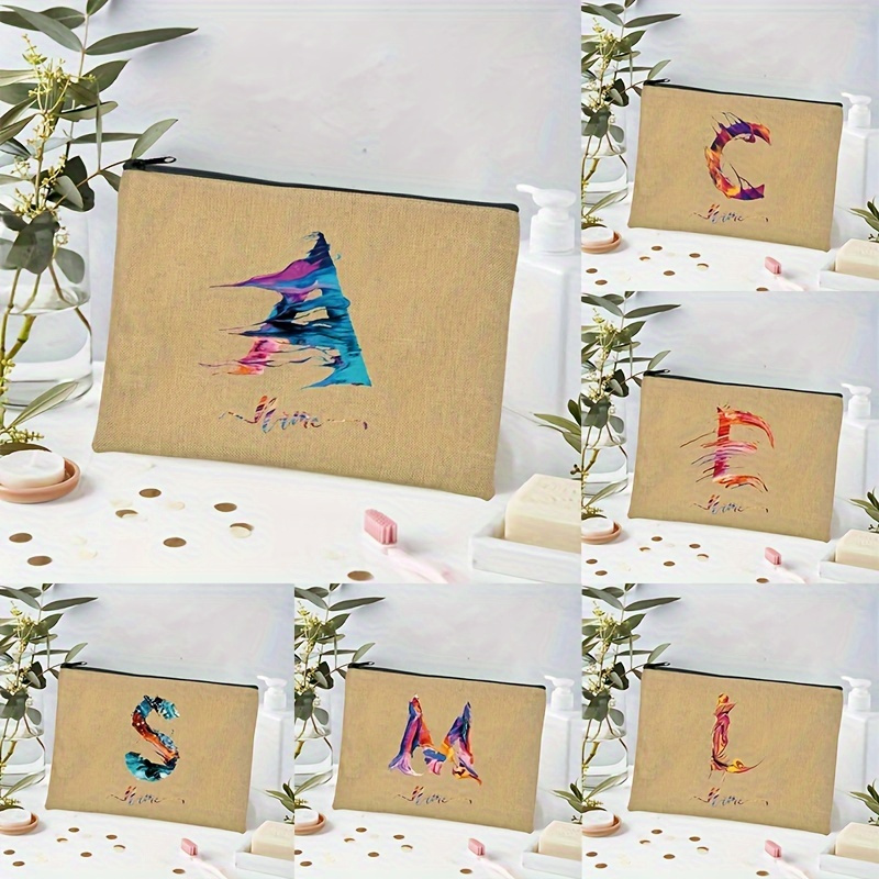 Custom Name 26 Initials Flower Cosmetic Bag A z Letter - Temu United ...