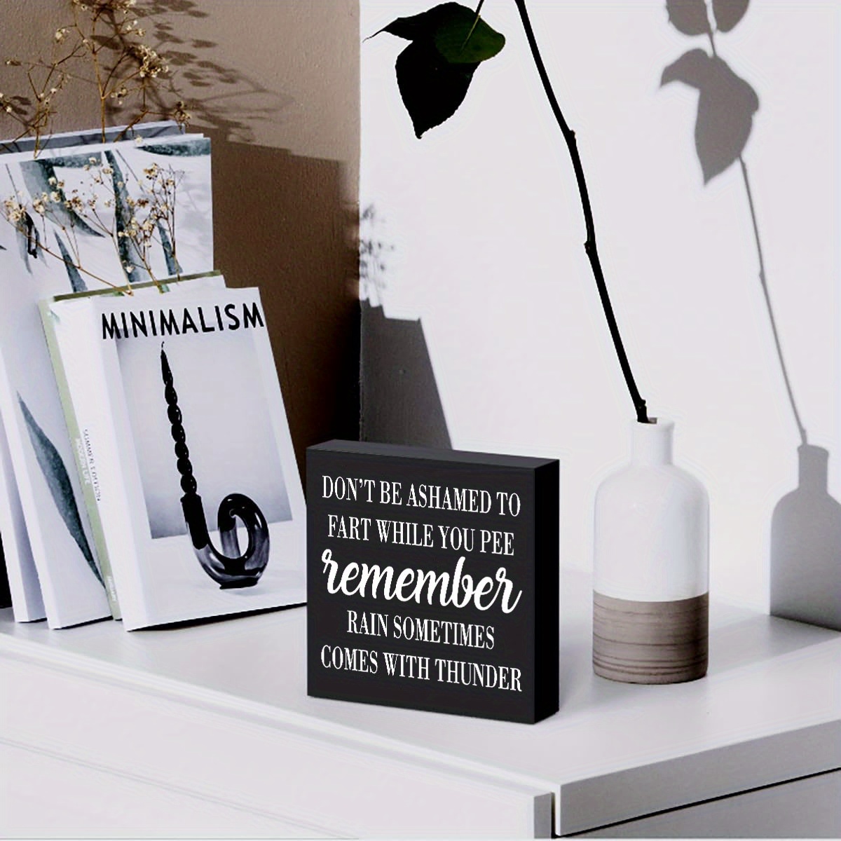 Remember Rain Sometimes Comes Thunder Desk Decor Wooden Box - Temu Ireland