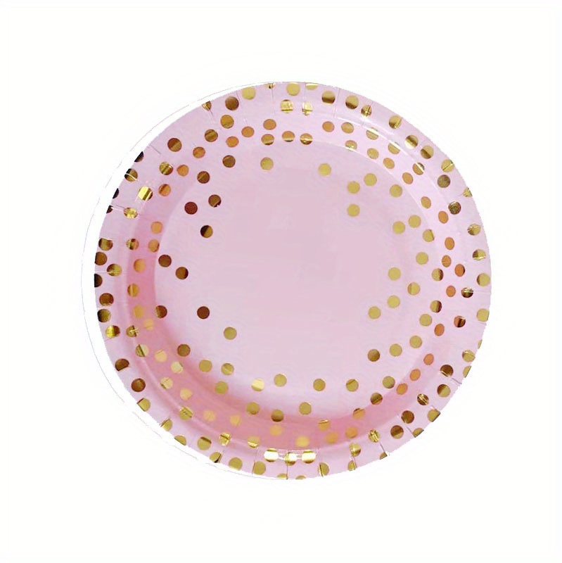 Bronzing Small Polka Dot Dinner Plate Paper Plate Snack - Temu