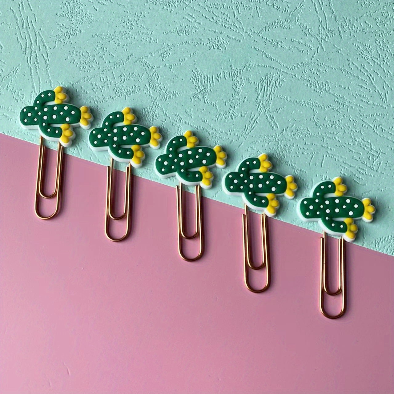 Creative Cartoon Cactus Paper Clips Lovely Metal Bookmarks - Temu