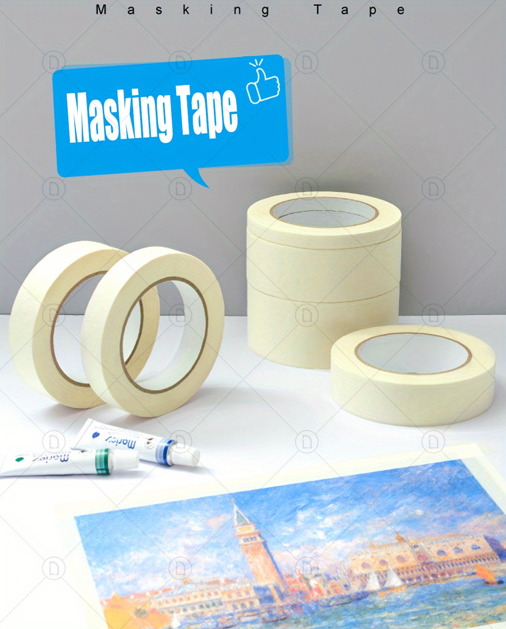 White Medium High Viscosity Masking Tape Wrinkle Paper - Temu United ...