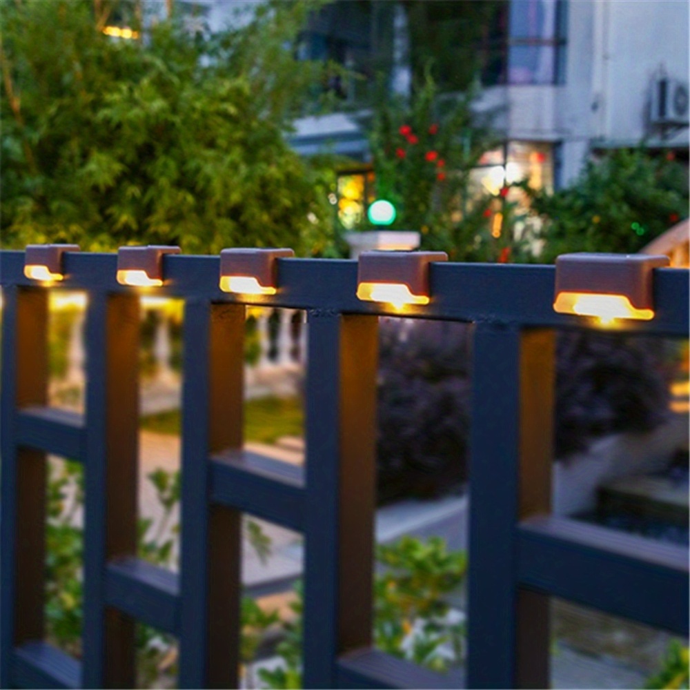4pcs Led Waterproof Solar Deck Lights Outdoor Solar Step Lights For ...